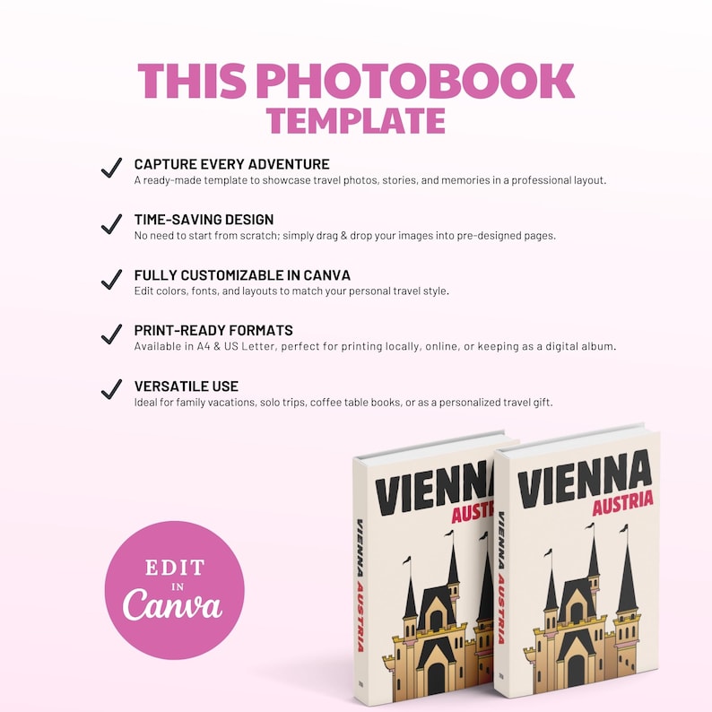 Austria Travel Photobook : Canva Template, Holiday Photo Album, Coffee ...
