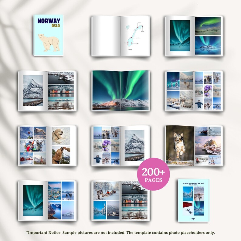 Norway Travel Photobook : Canva Template, Holiday Photo Album, Coffee ...