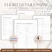 Fillable Flight Details Form: Travel Planner PDF (A4, US Lecontter, A5 ...