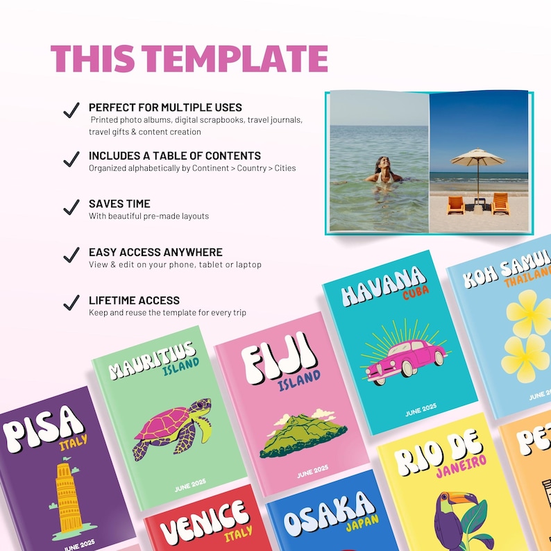 Custom 170+ Travel Photo Book Covers : Canva Template, Coffee Table ...