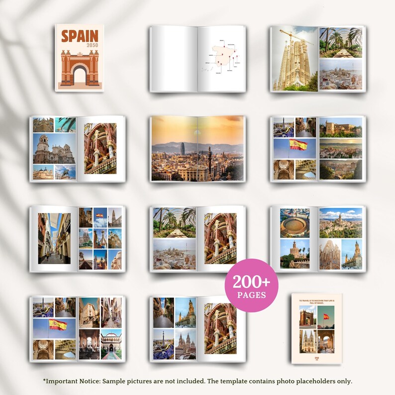 Spain Travel Photobook : Canva Template, Vacation Photo Album, Coffee ...