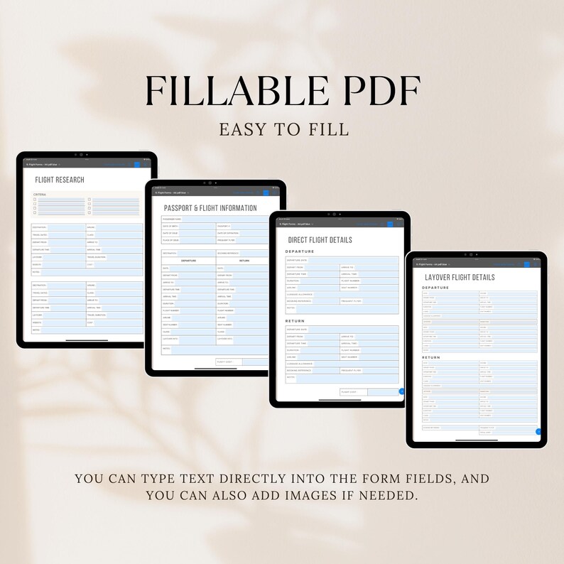 Editable Flight Details Form - Fillable Printable | Canva Template ...