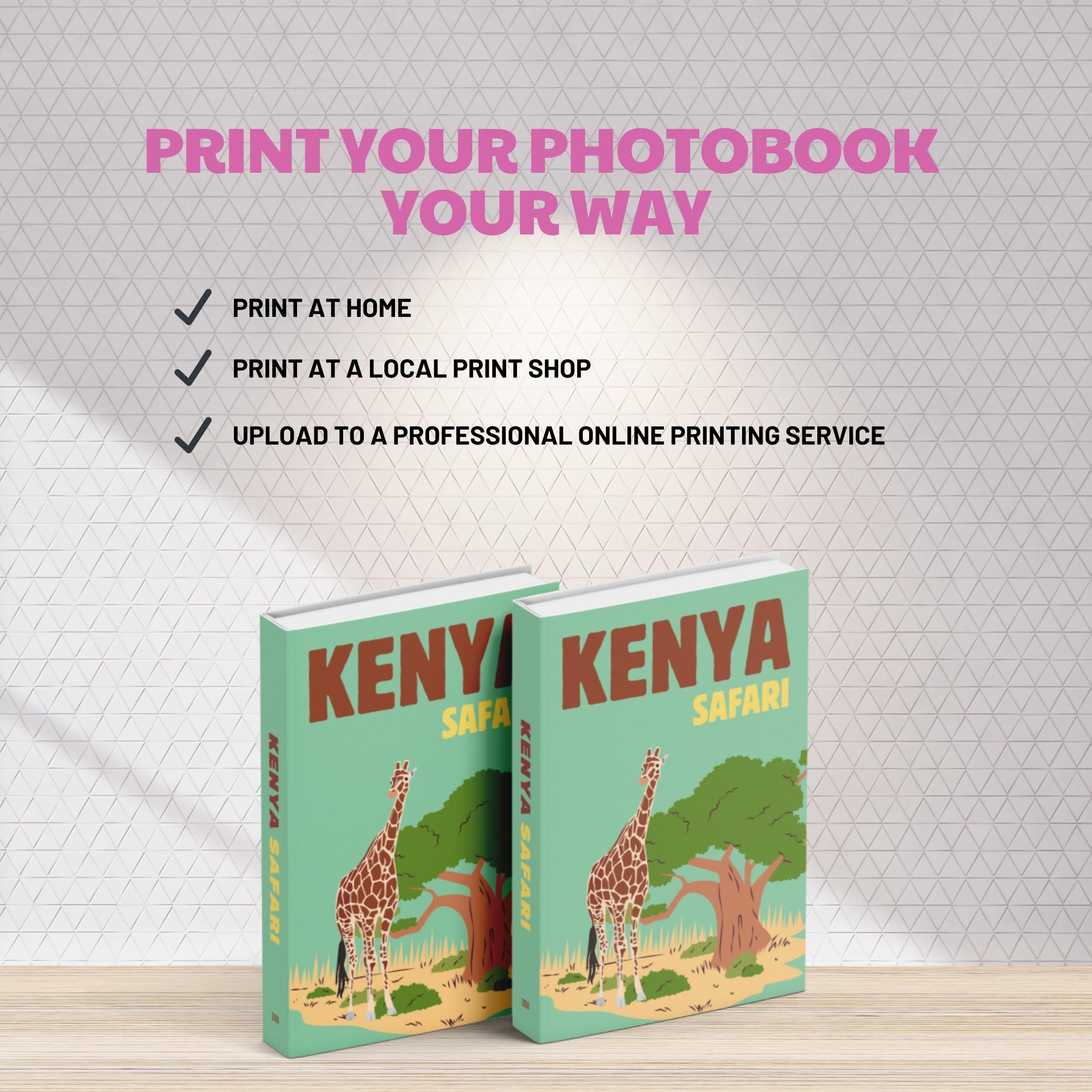 Kenya Travel Photobook : Canva Template, Safari Holiday Photo Album ...