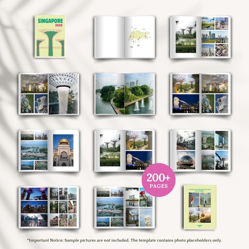 Singapore Travel Photobook : Canva Template, Vacation Photo Album ...