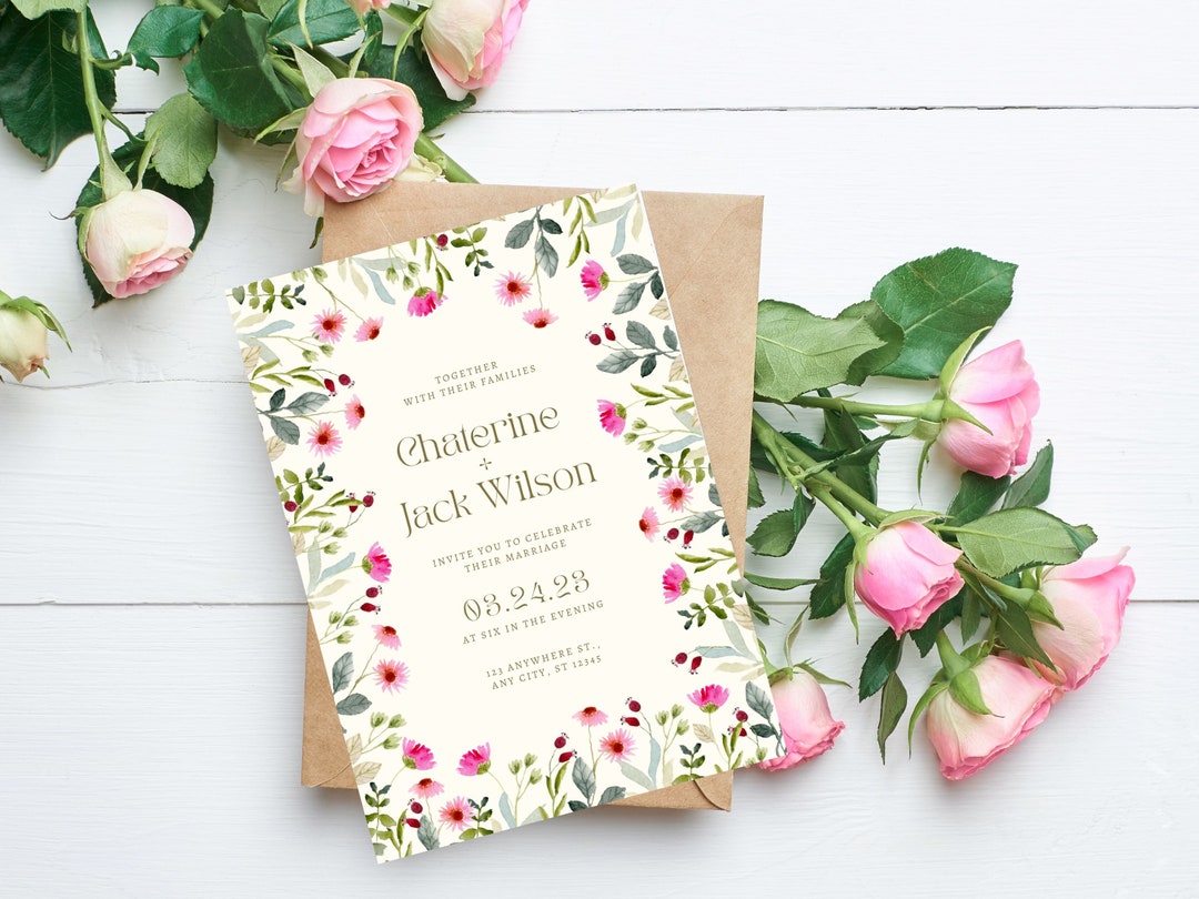 Stunning Wedding Invites Cards Customizable and Elegant Designs for ...