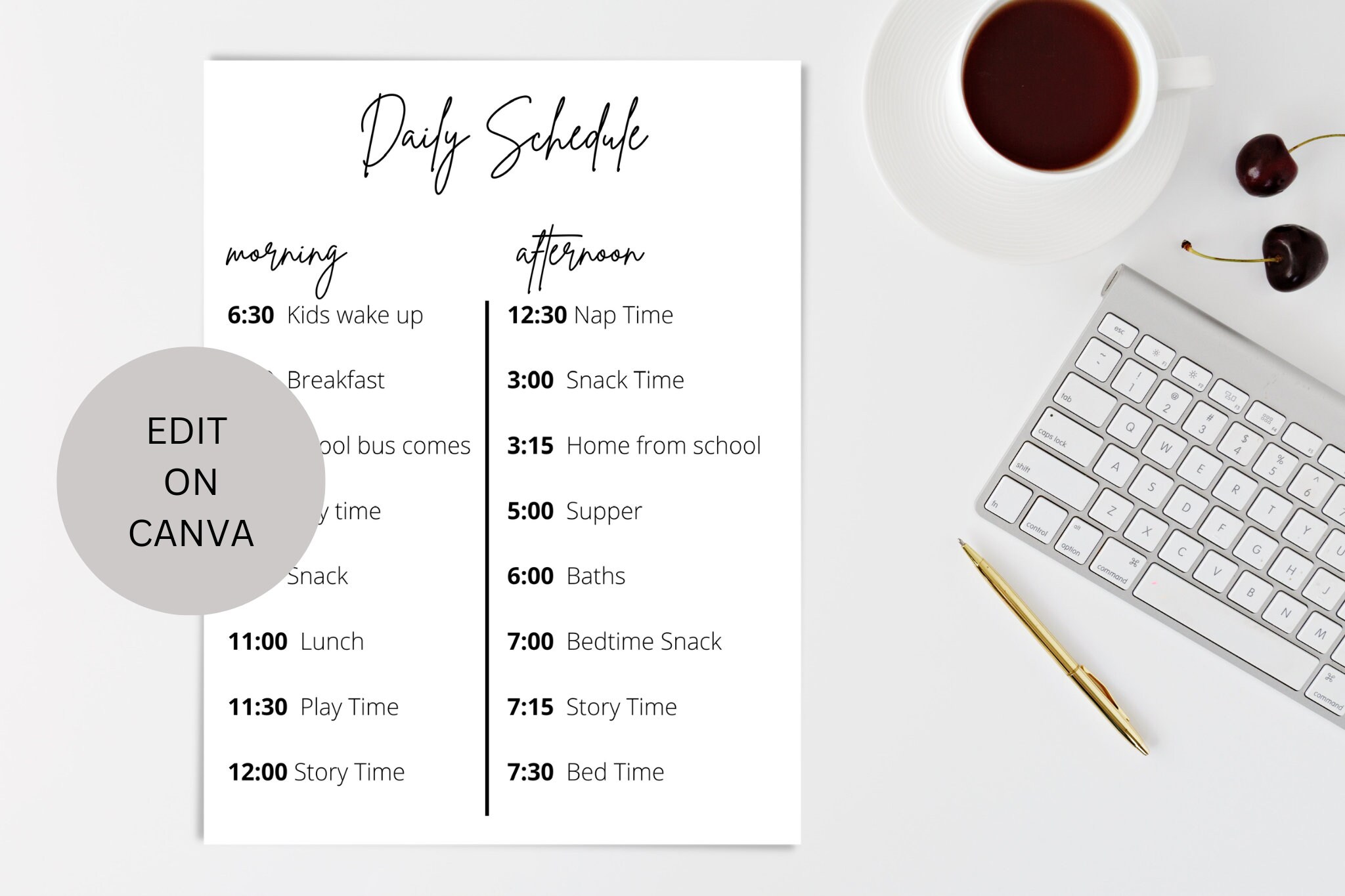 Daily Schedule Template - Etsy