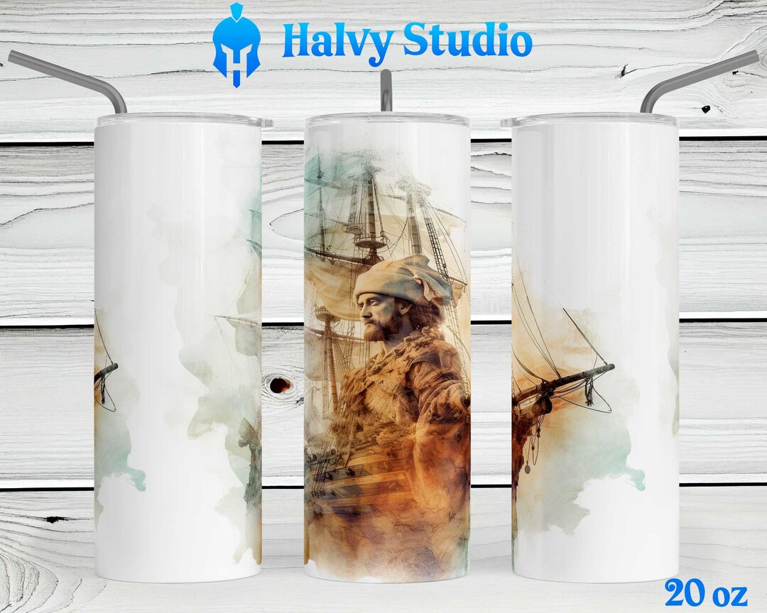 Pirate Ship #0166 Sublimation Design for 15oz, 20oz Straight, 20oz ...