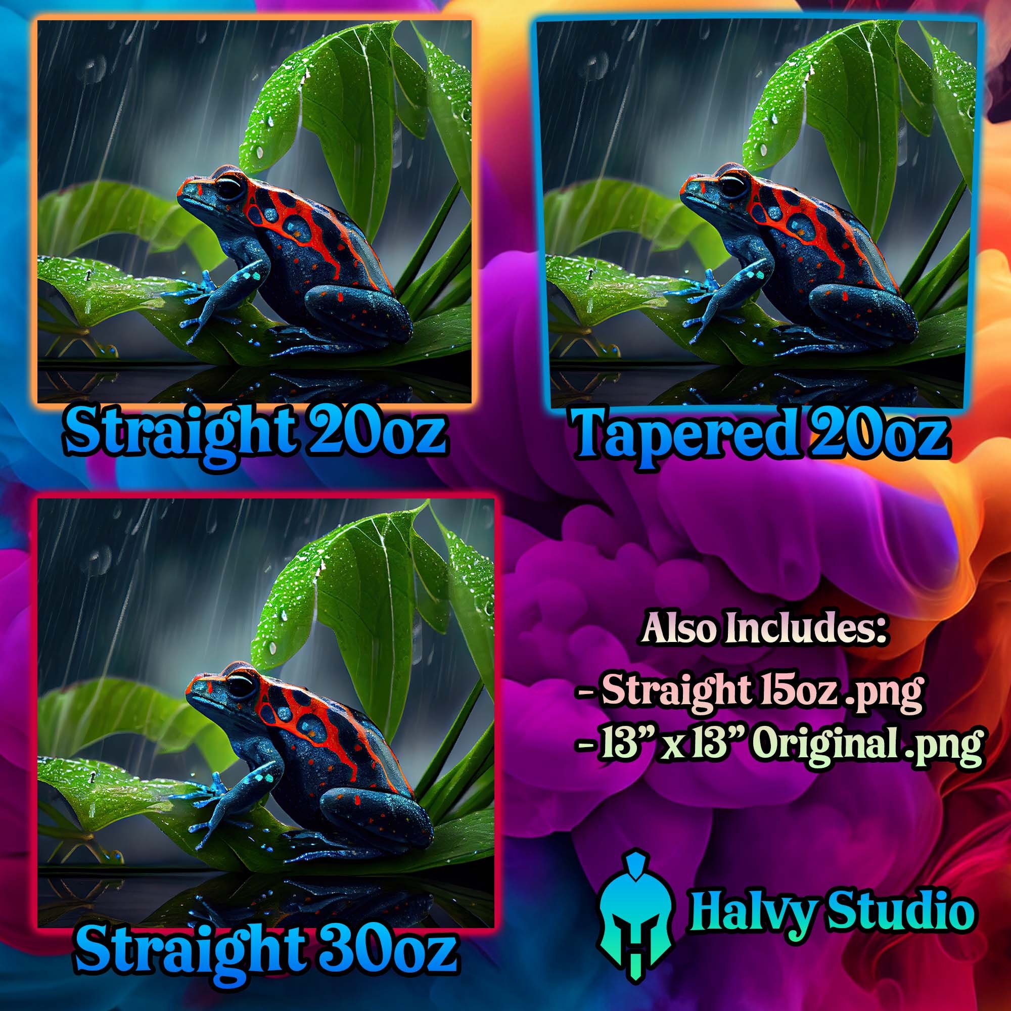 Poison Dart Frog #0023 Sublimation Design for 15oz, 20oz Straight, 20oz ...