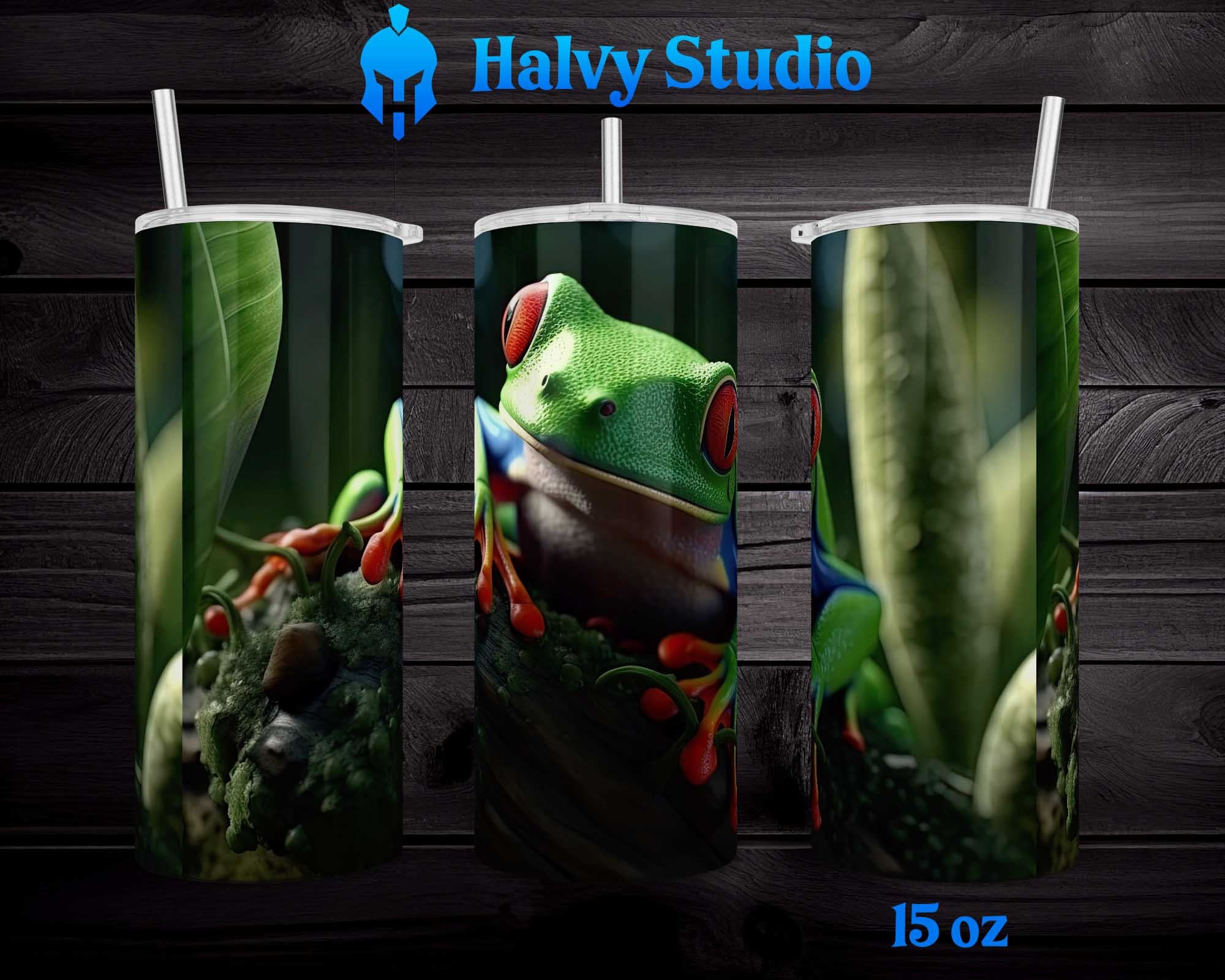 Red-eyed Tree Frog #0144 Sublimation Design for 15oz, 20oz Straight ...