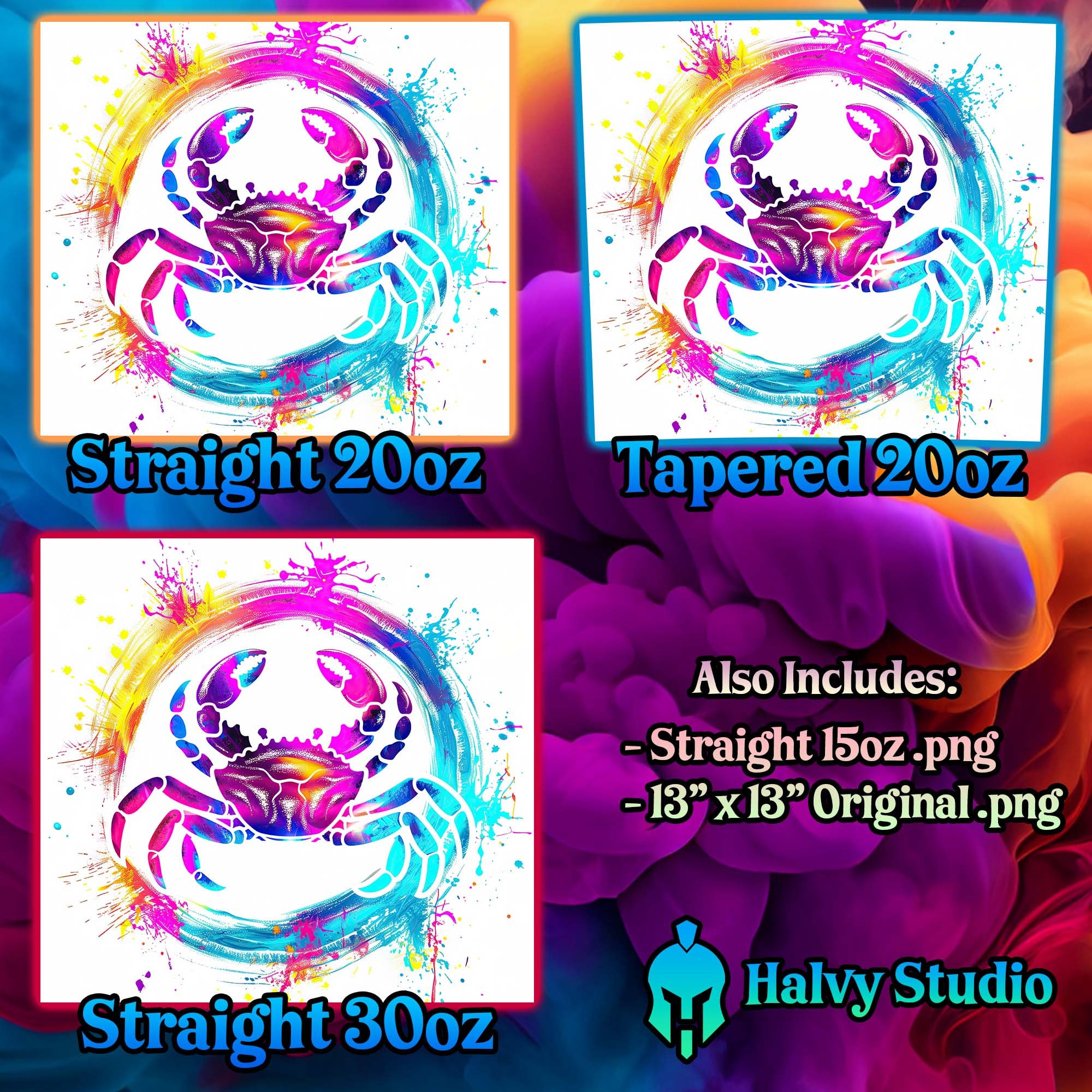 Neon Cancer Logo Zodiac #0212 Sublimation Design for 15oz, 20oz ...