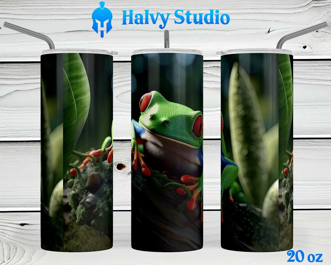 Red-eyed Tree Frog #0144 Sublimation Design for 15oz, 20oz Straight ...