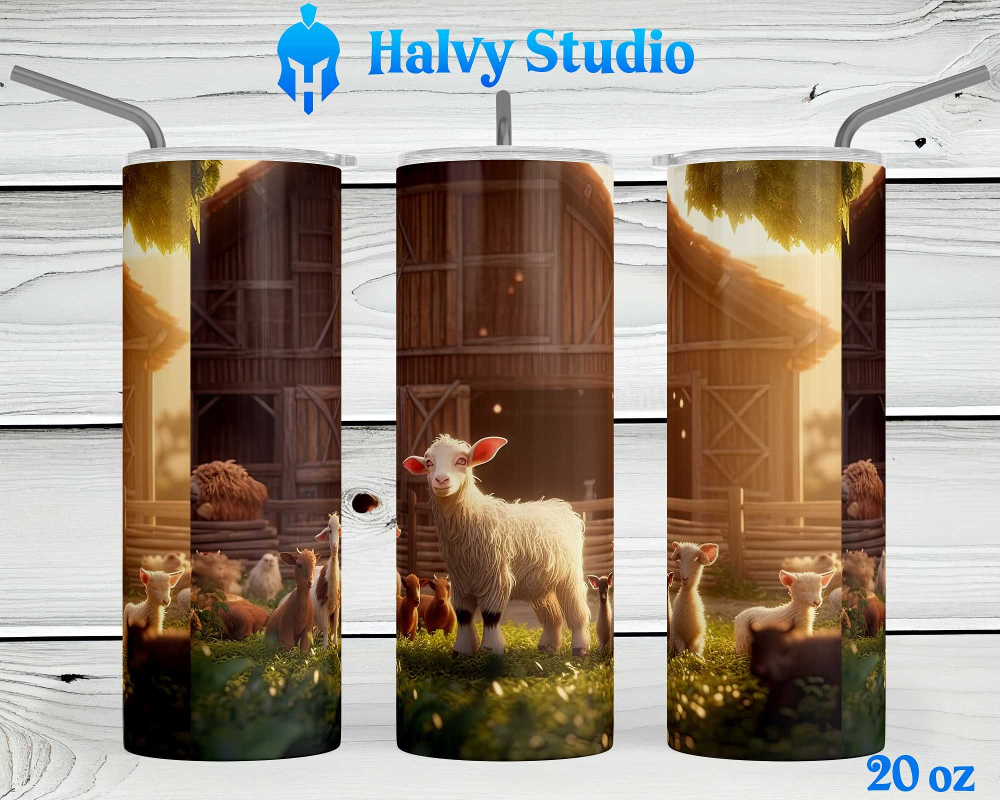 Baby Goats #0157 Sublimation Design for 15oz, 20oz Straight, 20oz ...