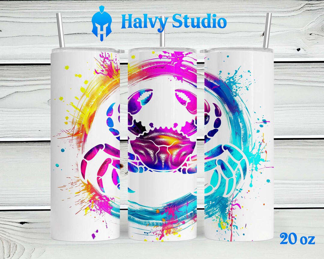 Neon Cancer Logo Zodiac #0212 Sublimation Design for 15oz, 20oz ...