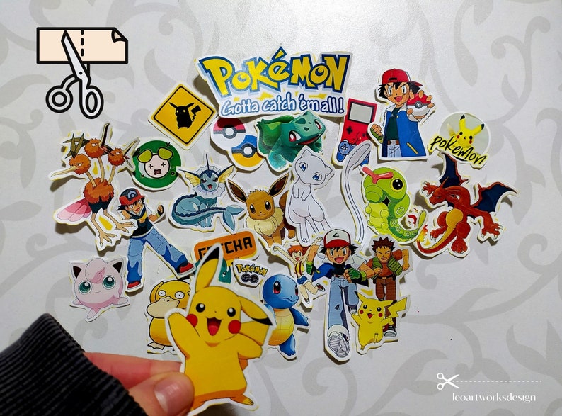 Pokemon Stickers Ldesign Bundle Print at Home PDF, PNG, JPG Printable ...