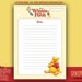Winnie the Pooh Daily, Weekly - Monthly Planner Notes 4 PAGES Printable ...