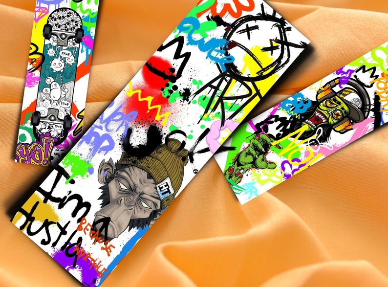 Set of 4 Printable Bookmarks Graffiti Digital Bookmarks Graffiti ...