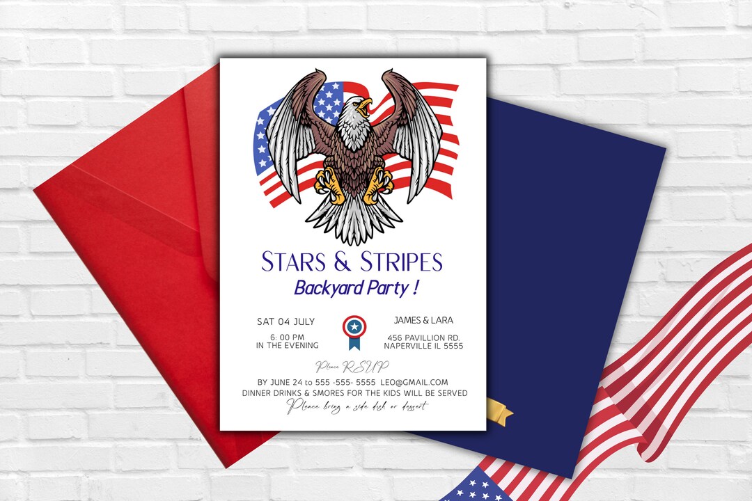 EDITABLE 4th of July Invitation Template, Printable Fourth of July ...