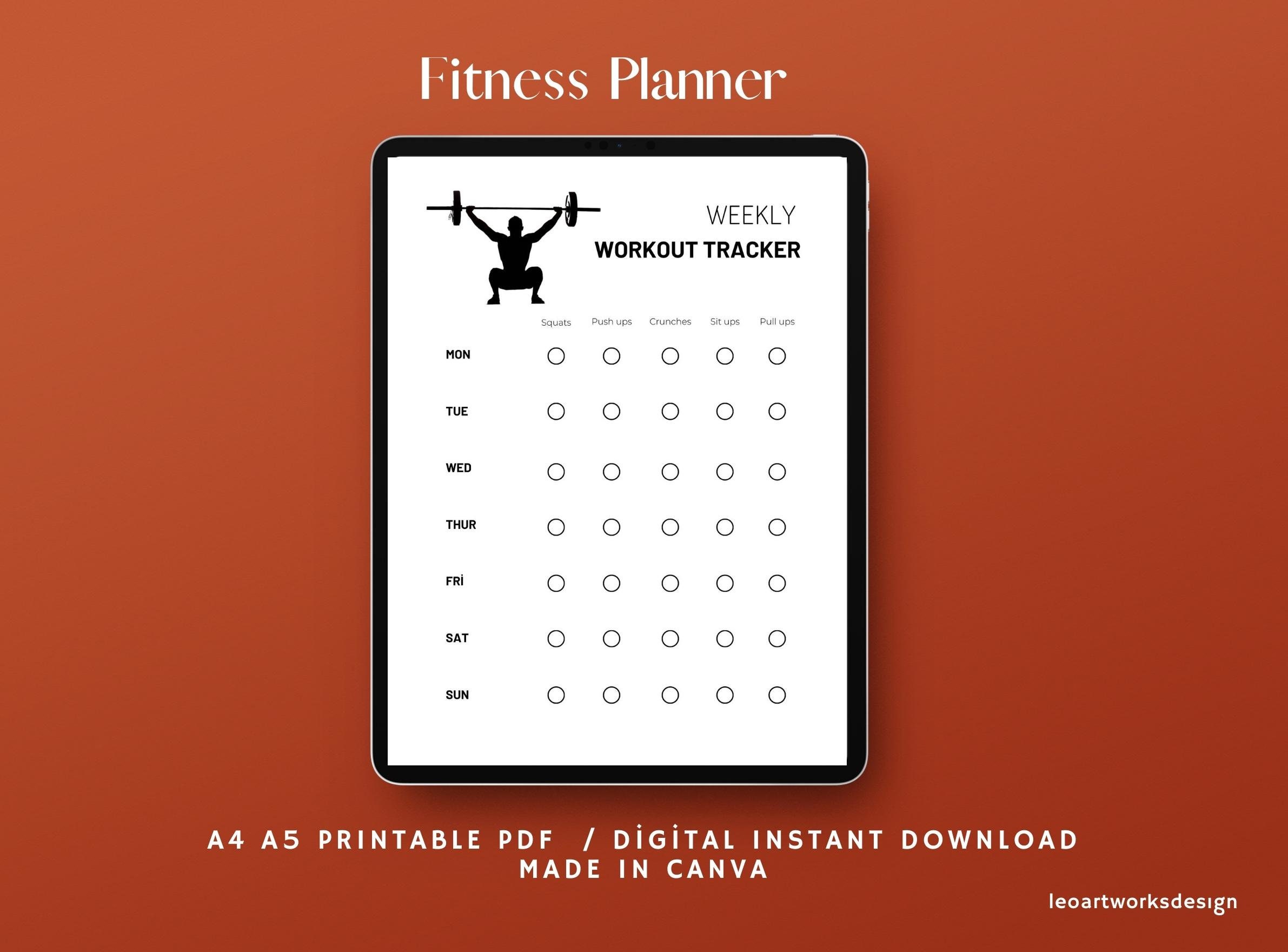 Weekly Fitness Planner Printable Wellness Planner PDF A4 A5 Fitness ...