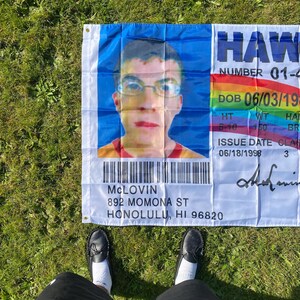 Mclovin ID Flag Fake Driver License Banner 3x5ft, Durable Wall Banner ...