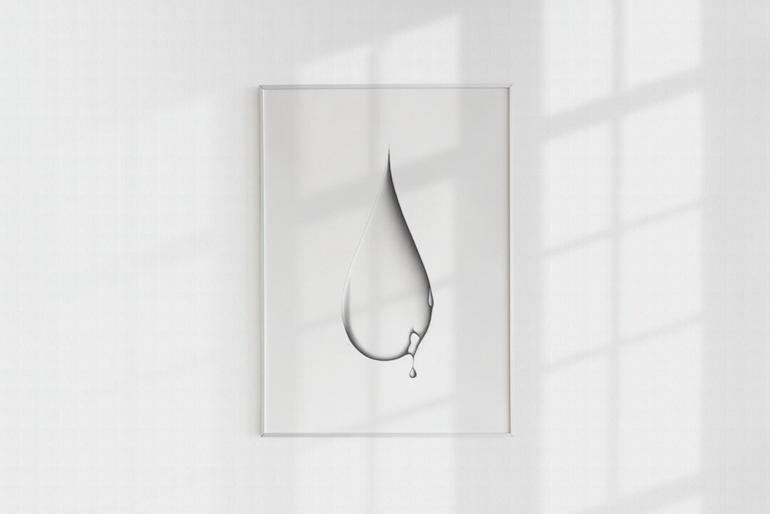 Digital Art Download, Teardrop Drawing Print, Abstract Artwork, Modern ...