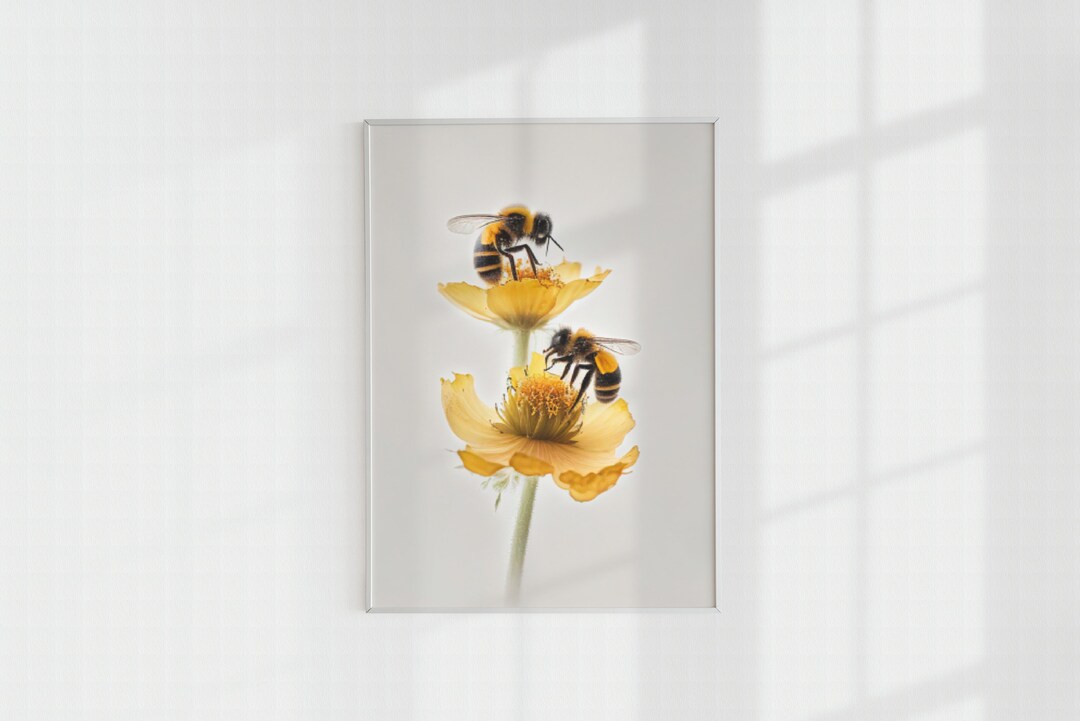 Bee Decor, Bee Wall Art, Bees and Flowers, Printable Wall Art ...
