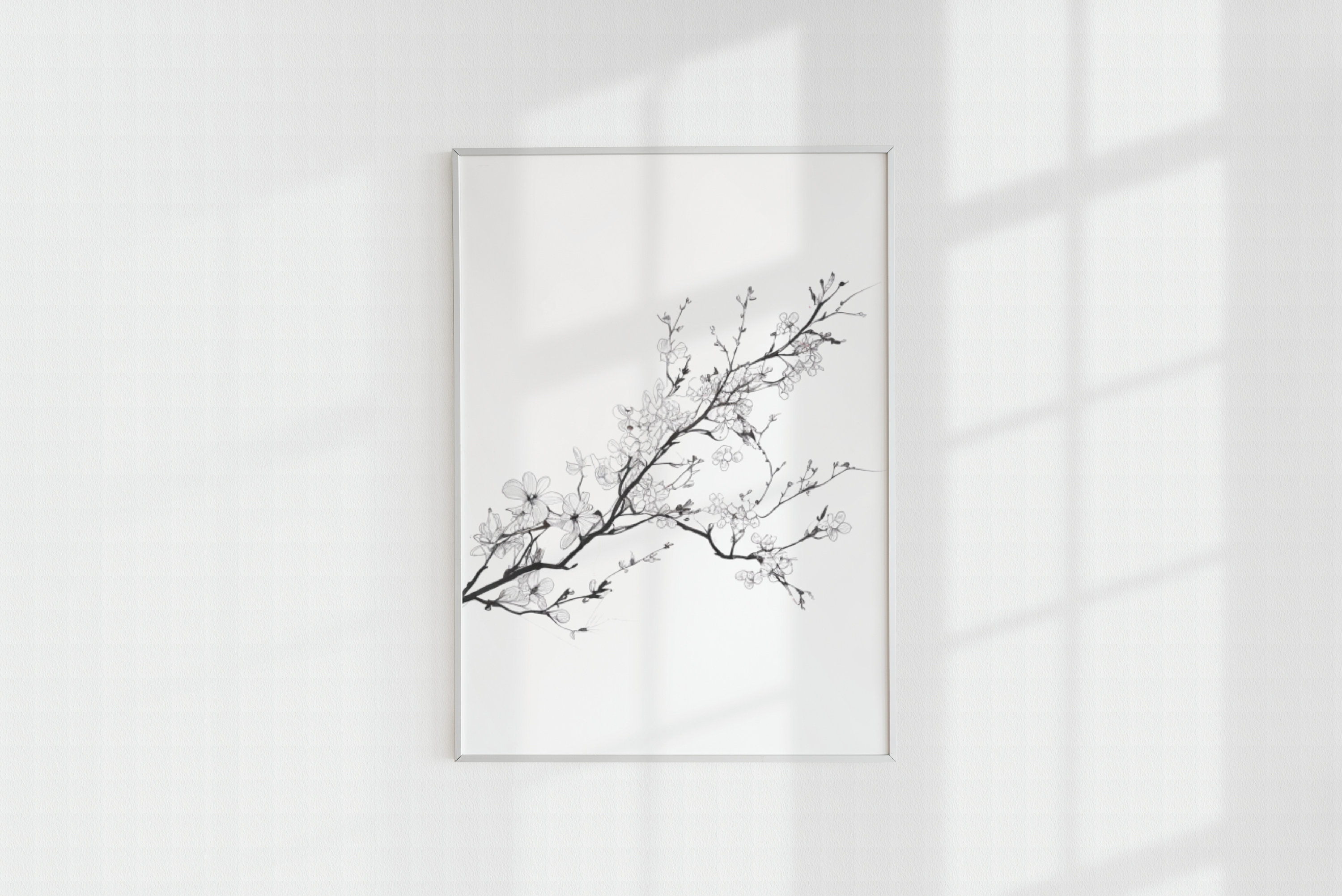 Japanese Cherry Blossom, Line Art Print Download, Line Art Cherry ...