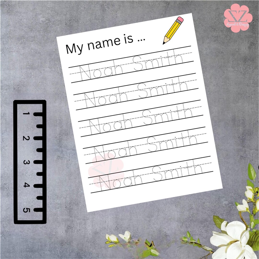Custom Name Tracing Sheet Practice Handwriting Name Personalized Name ...