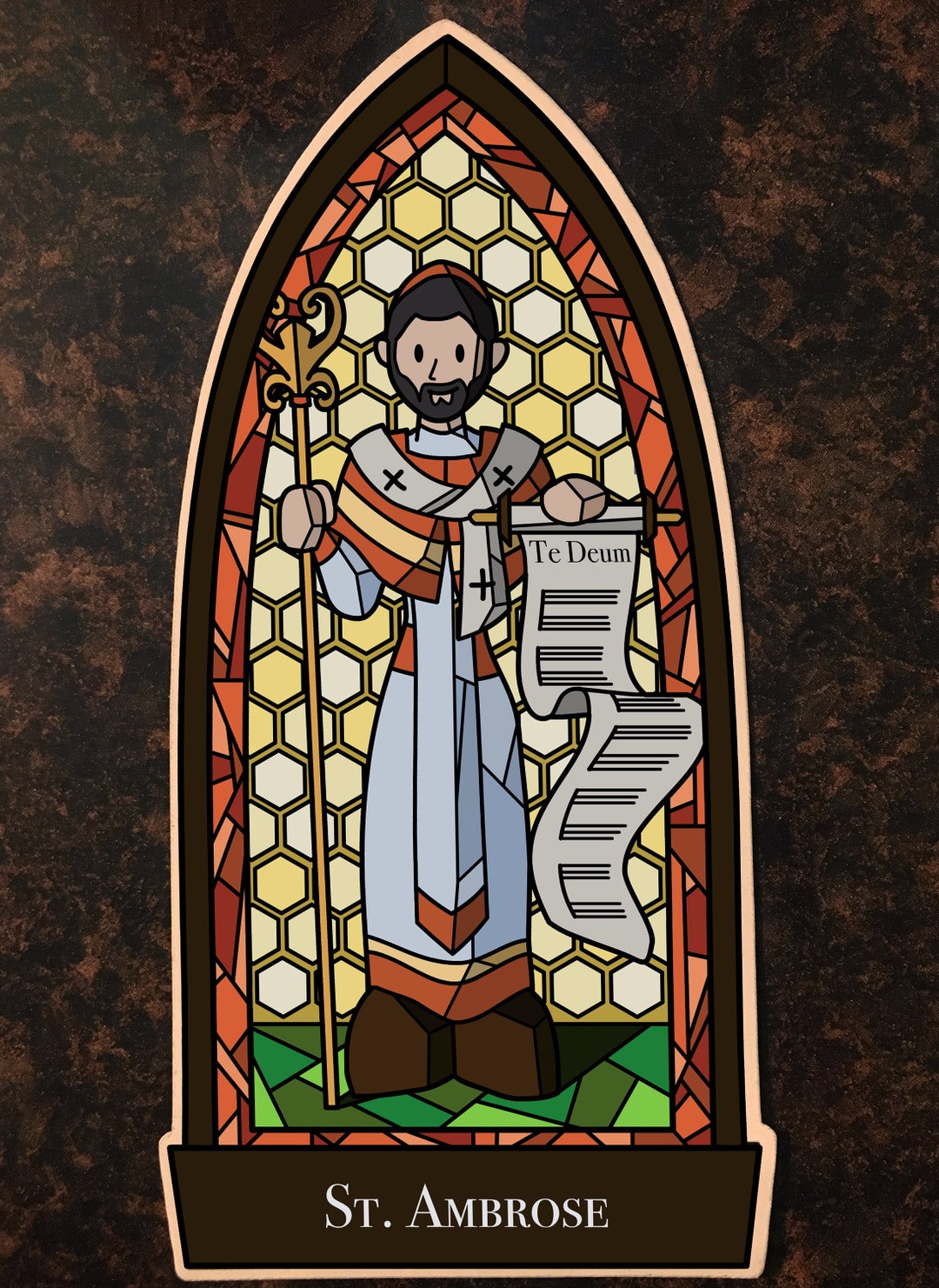 St. Ambrose Saint Sticker | Vinyl Sticker | Catholic Saint Stickers - Etsy
