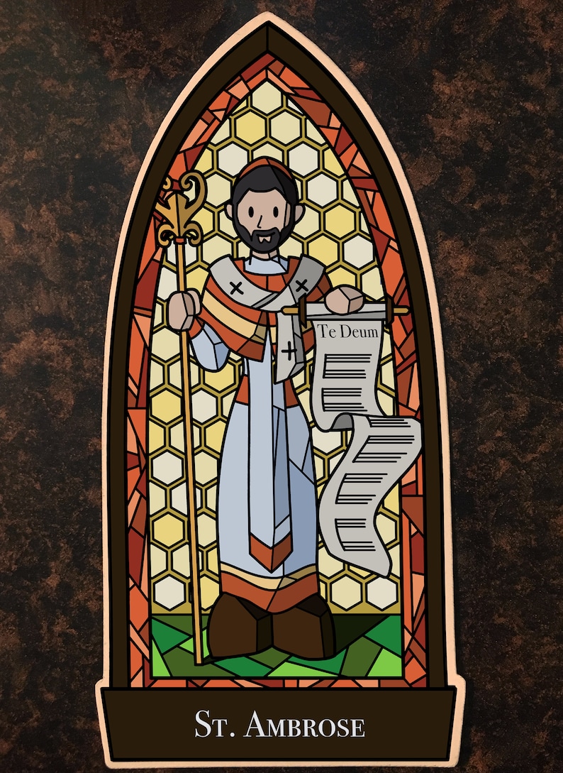 St. Ambrose Saint Sticker | Vinyl Sticker | Catholic Saint Stickers - Etsy