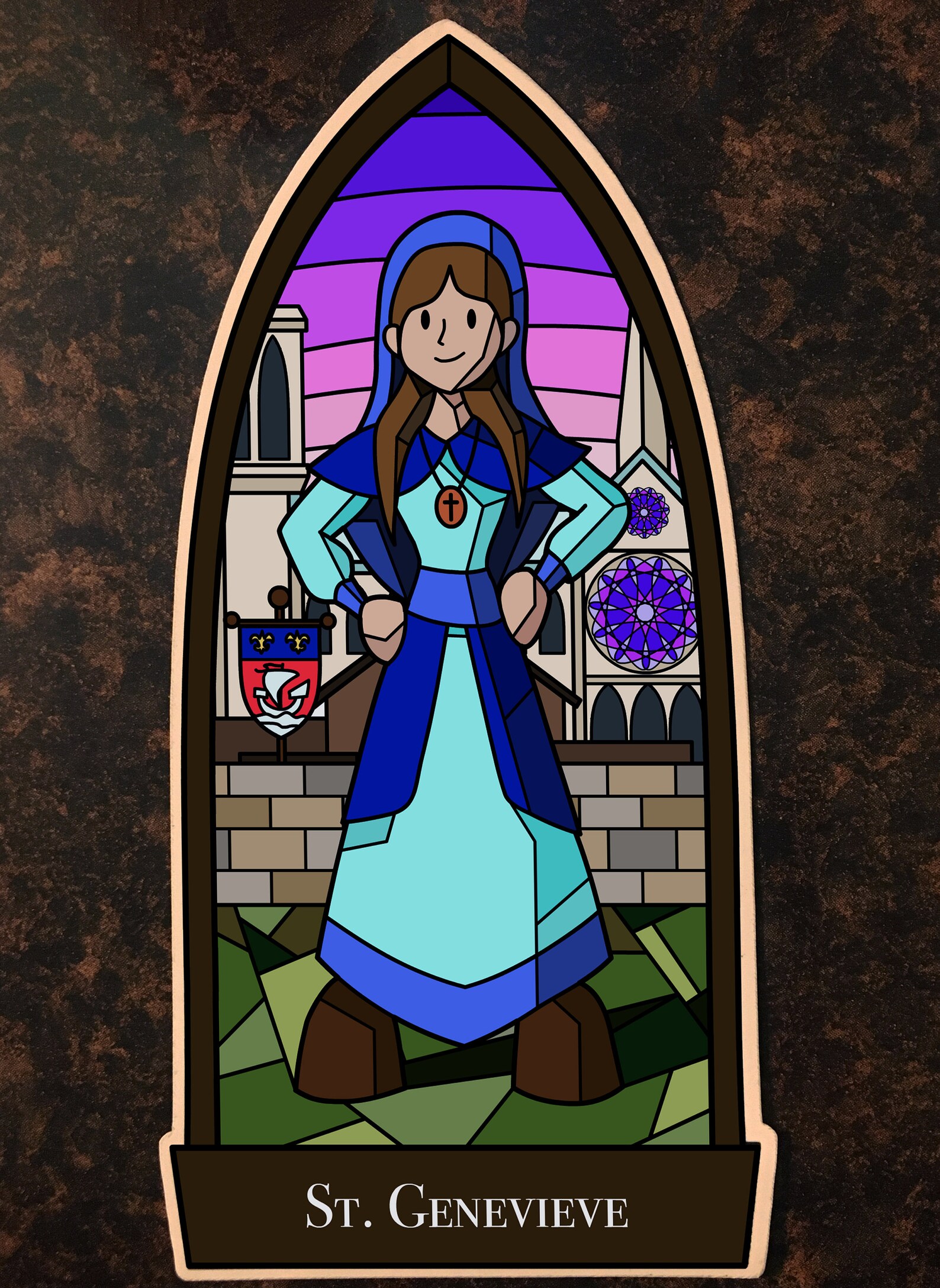 St. Genevieve Saint Sticker | Vinyl Sticker | Catholic Saint Stickers ...