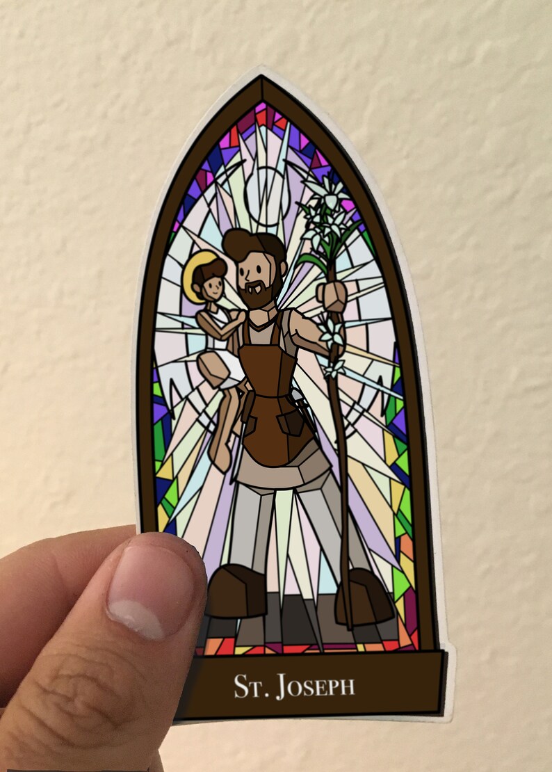 St. Joseph Saint Sticker | Vinyl Sticker | Catholic Saint Stickers - Etsy