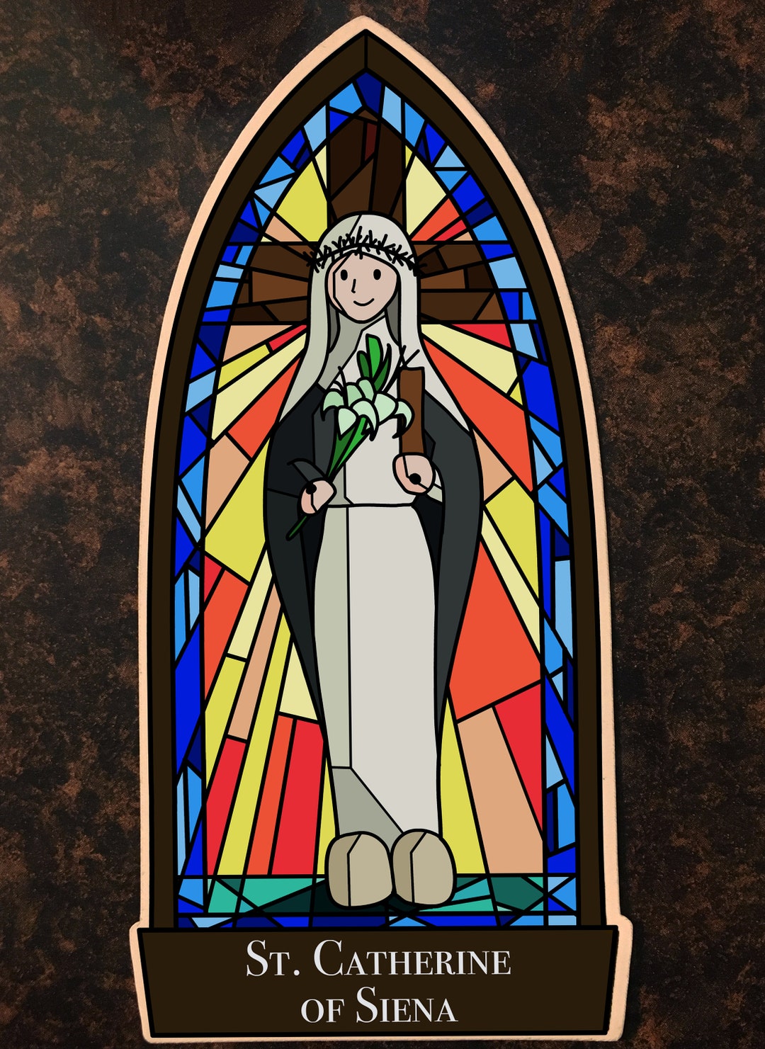 St. Catherine of Siena Saint Sticker | Vinyl Sticker | Catholic Saint ...
