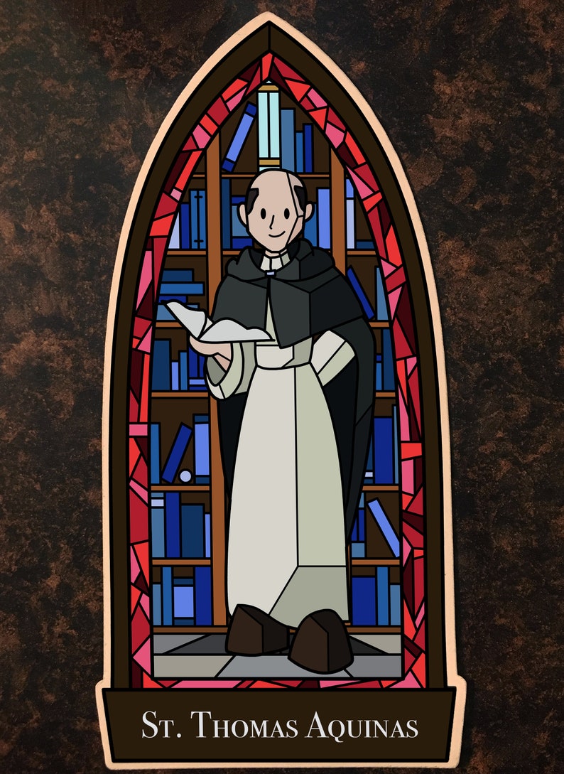 St. Thomas Aquinas Saint Sticker | Vinyl Sticker | Catholic Saint ...