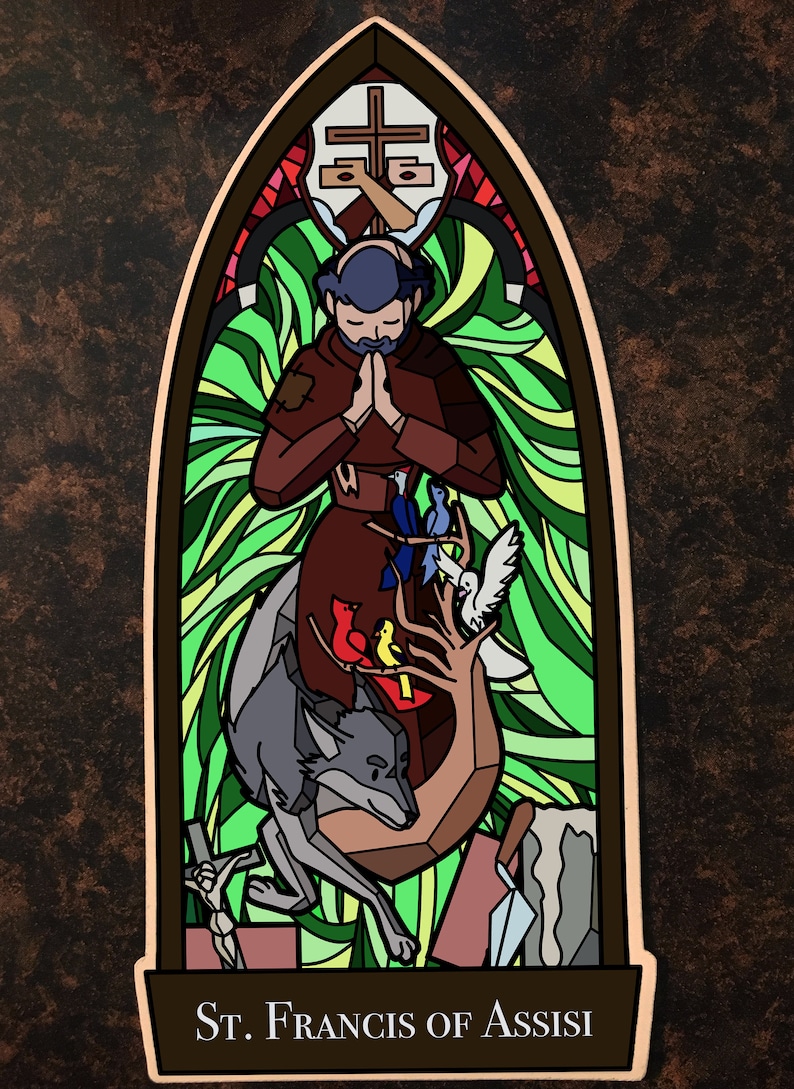 St. Francis of Assisi Saint Sticker | Vinyl Sticker | Catholic Saint ...