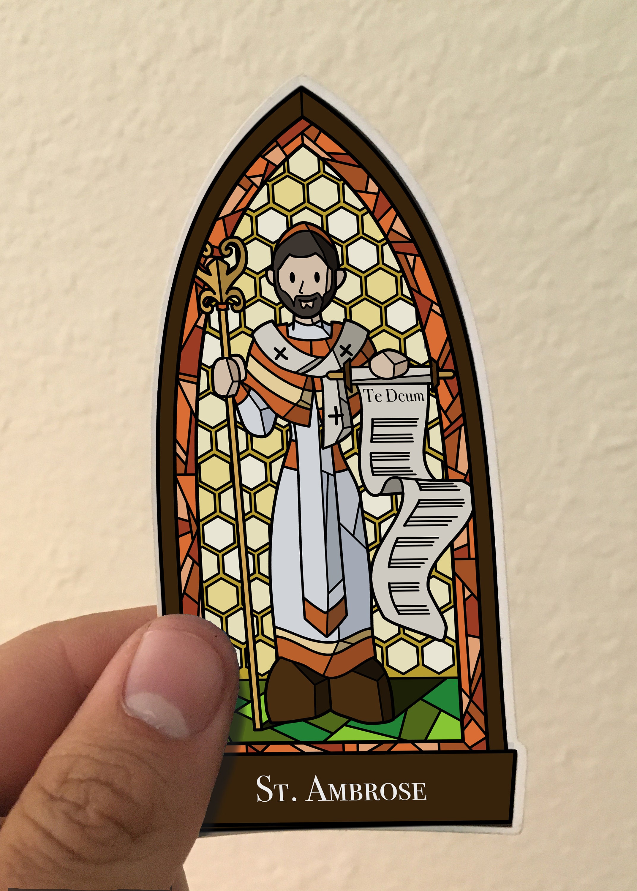St. Ambrose Saint Sticker | Vinyl Sticker | Catholic Saint Stickers - Etsy