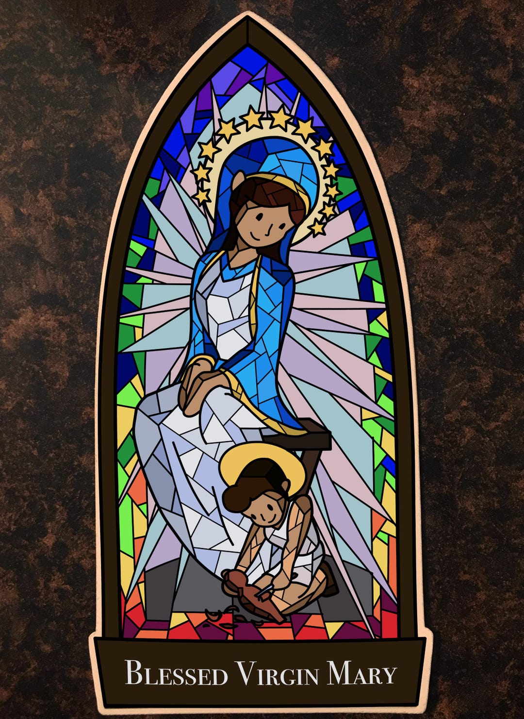 Blessed Virgin Mary Saint Sticker | Vinyl Sticker | Catholic Saint ...