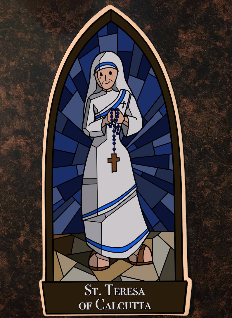 St. Teresa of Calcutta Saint Sticker | Vinyl Sticker | Catholic Saint ...