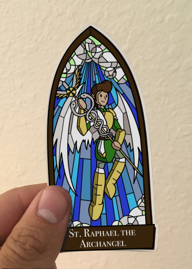 St. Raphael the Archangel Saint Sticker | Vinyl Sticker | Catholic ...