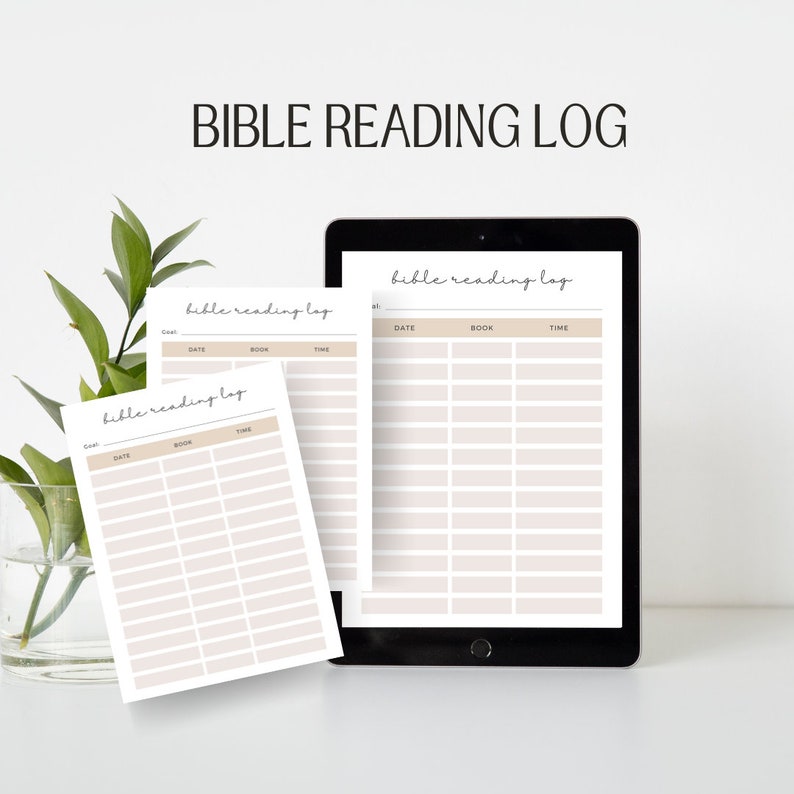 Bible Reading Log Digital Download | Printable or Ipad, Track Scripture ...