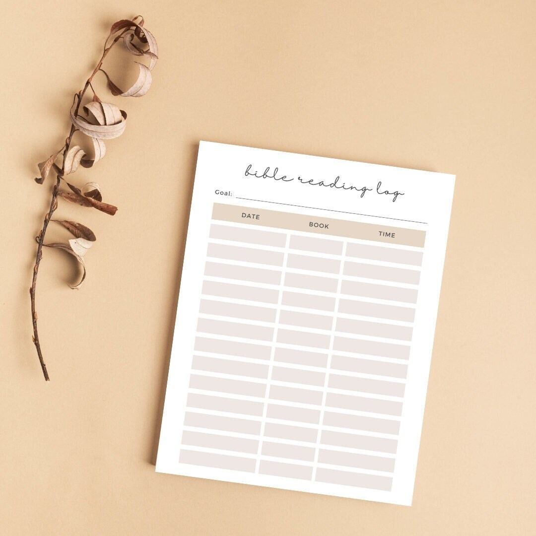 Bible Reading Log Digital Download | Printable or Ipad, Track Scripture ...