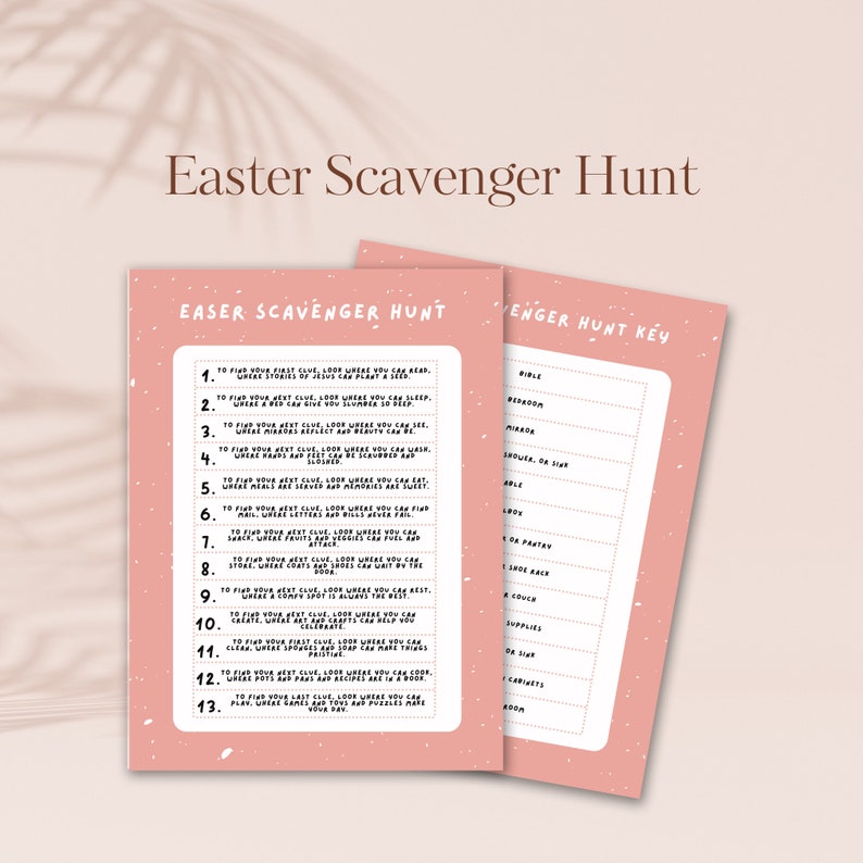 Easter Scavenger Hunt Clues for Kids Biblical Christian Education ...