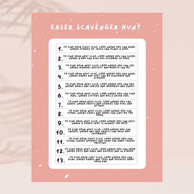 Easter Scavenger Hunt Clues for Kids Biblical Christian Education ...