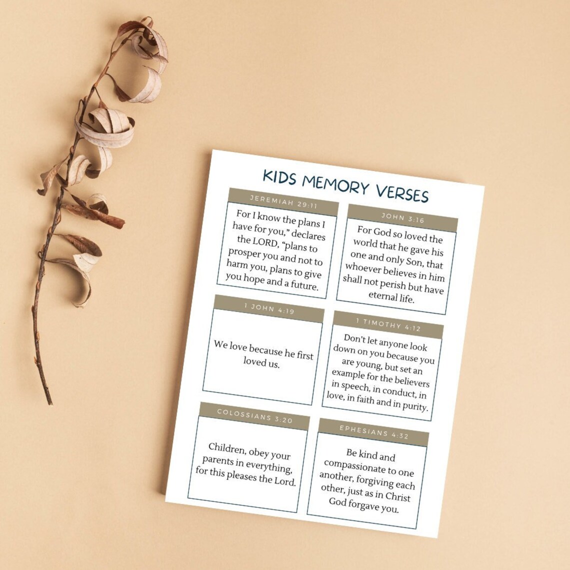 Printable Bible Verse Memory Cards for Kids Scripture Card Cut Outs ...