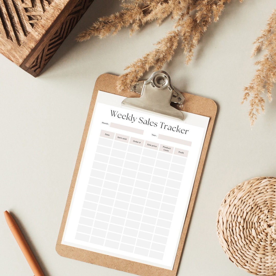 Weekly Sales Tracker Printable Digital Download | Small Business Owner ...