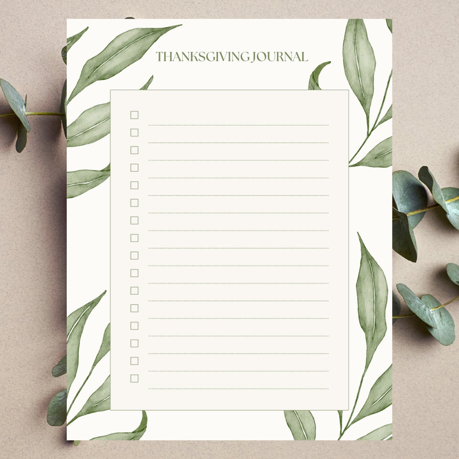 Thanksgiving Journal Printable Digital Download Print Out Thankfulness ...