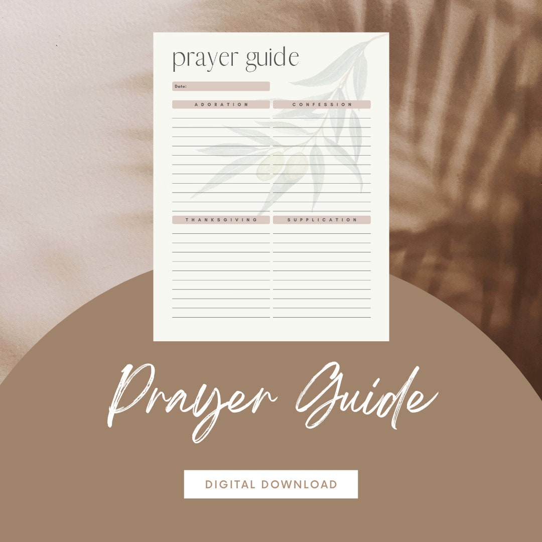 Prayer Guide Digital Download | ACTS Adoration Confession Thanksgiving ...
