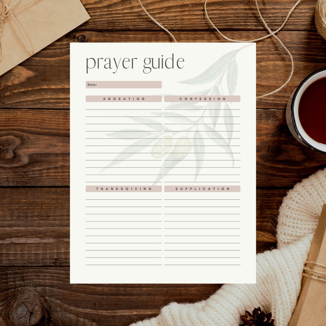 Prayer Guide Digital Download | ACTS Adoration Confession Thanksgiving ...