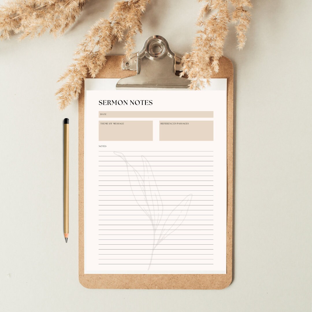 Sunday Sermon Notes | Bible Study Christian Faith Service | Christian ...