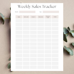 Weekly Sales Tracker Printable Digital Download | Small Business Owner ...