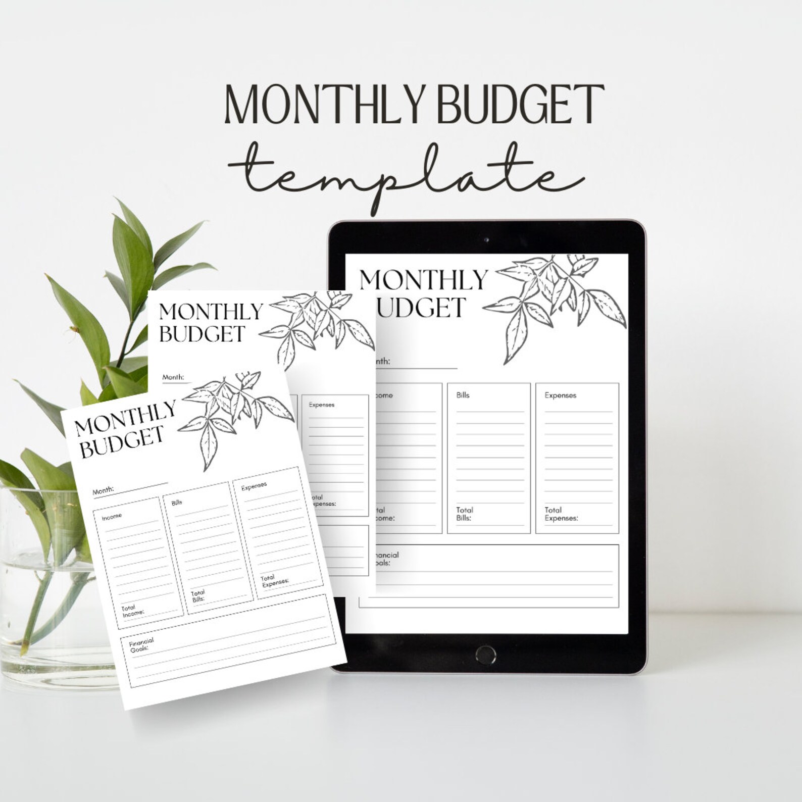 Monthly Budget Planner | Bills and Expenses | Income Tracker ...